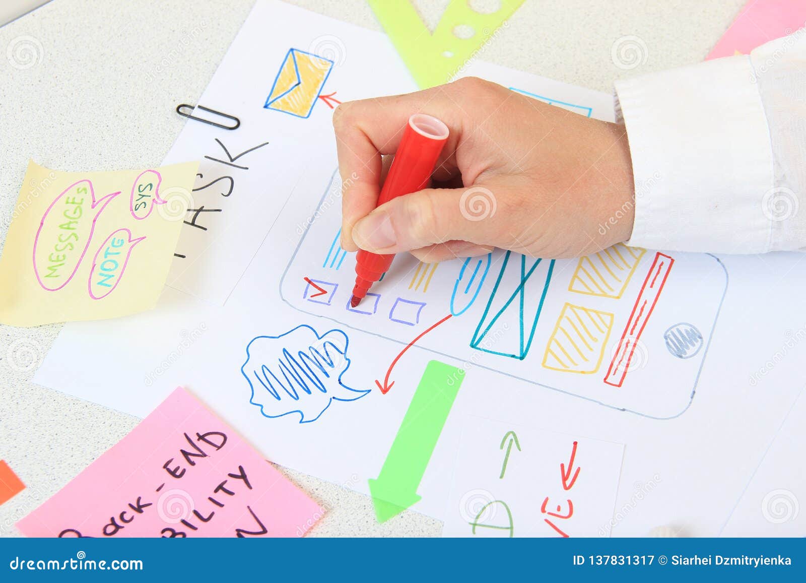 App Designer Works Ux Ui Design in Progress Stock Image - Image of ...