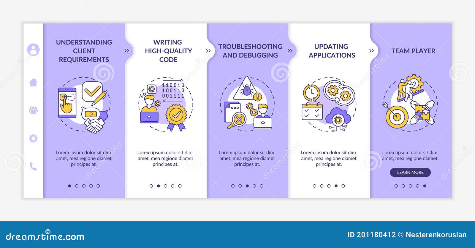 App Developer Skills Onboarding Vector Template Stock Vector ...