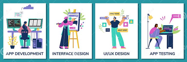 App Developing Process Stages: Coding, Interface, Ui and Ux Design ...