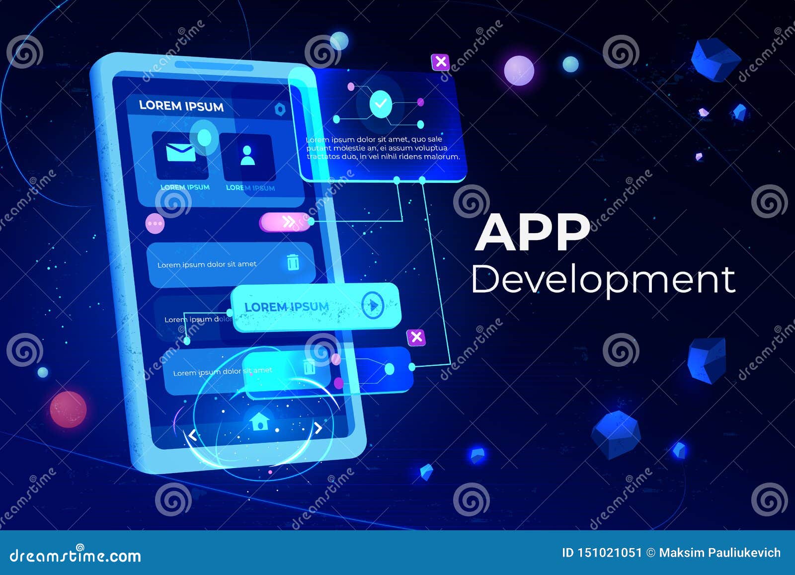 App Development Adaptive Layout Application Banner Stock Vector ...