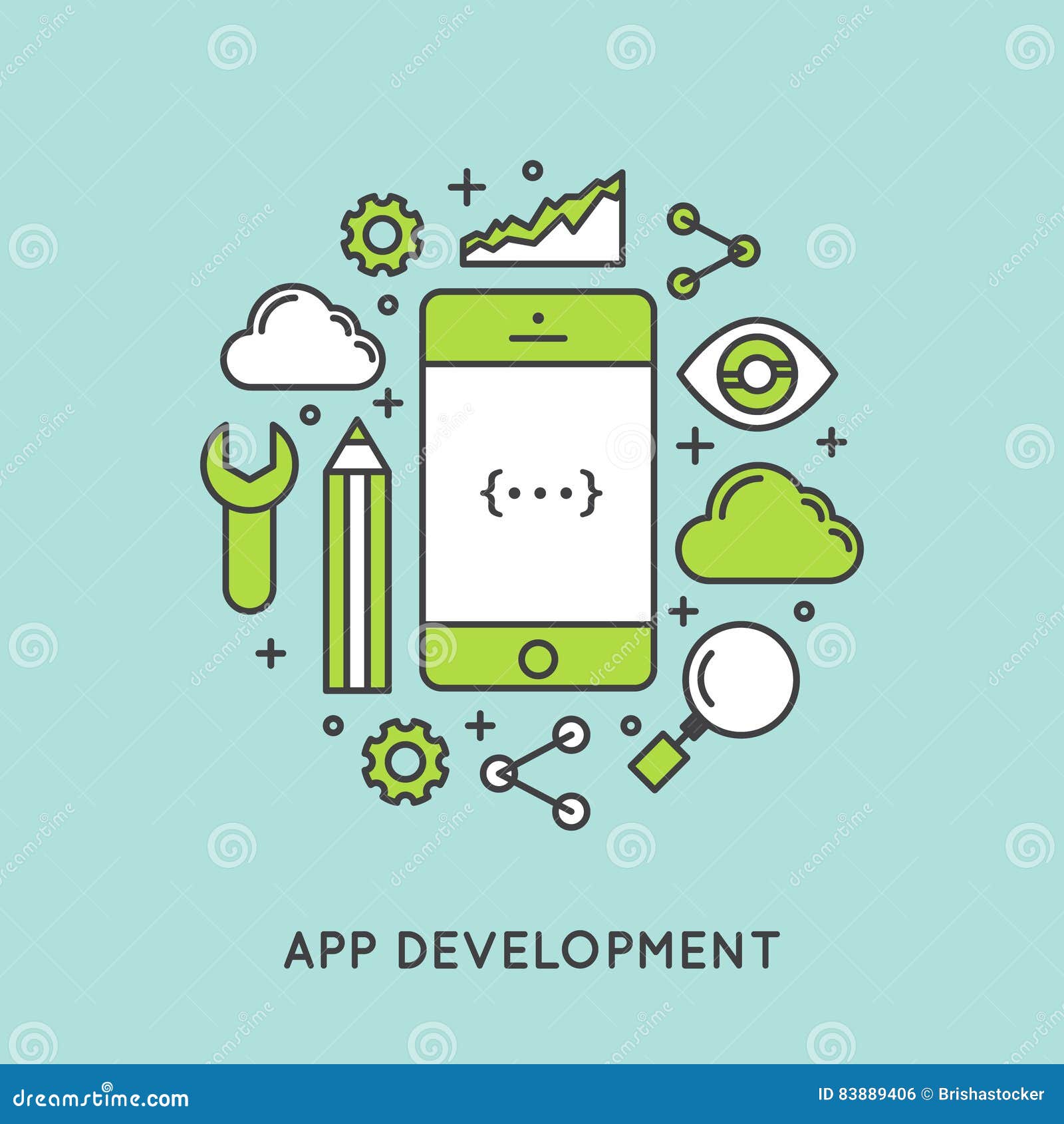 App Development and Application Building Stock Illustration ...