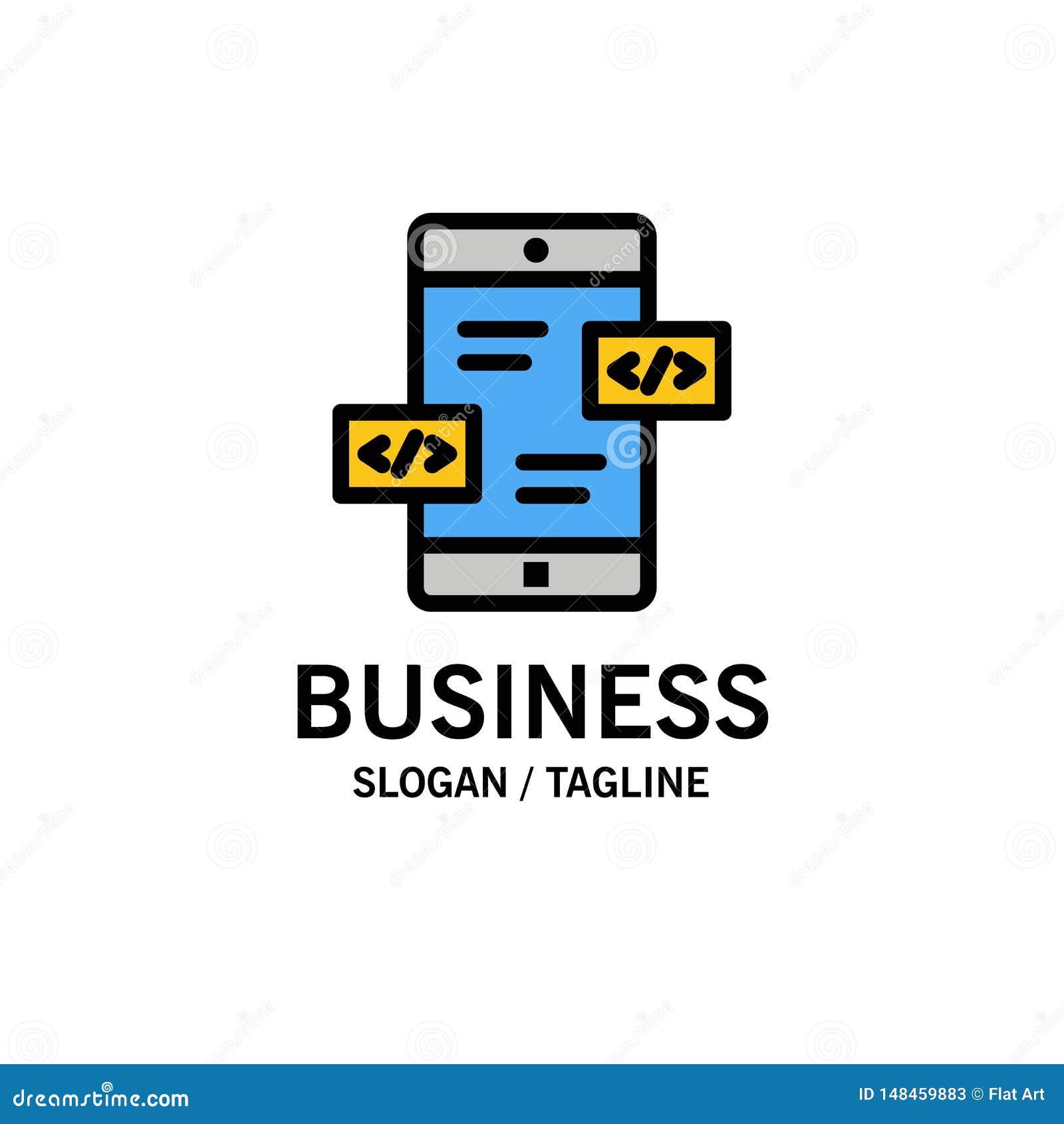 App Development, Arrows, Div, Mobile Business Logo Template. Flat Color ...