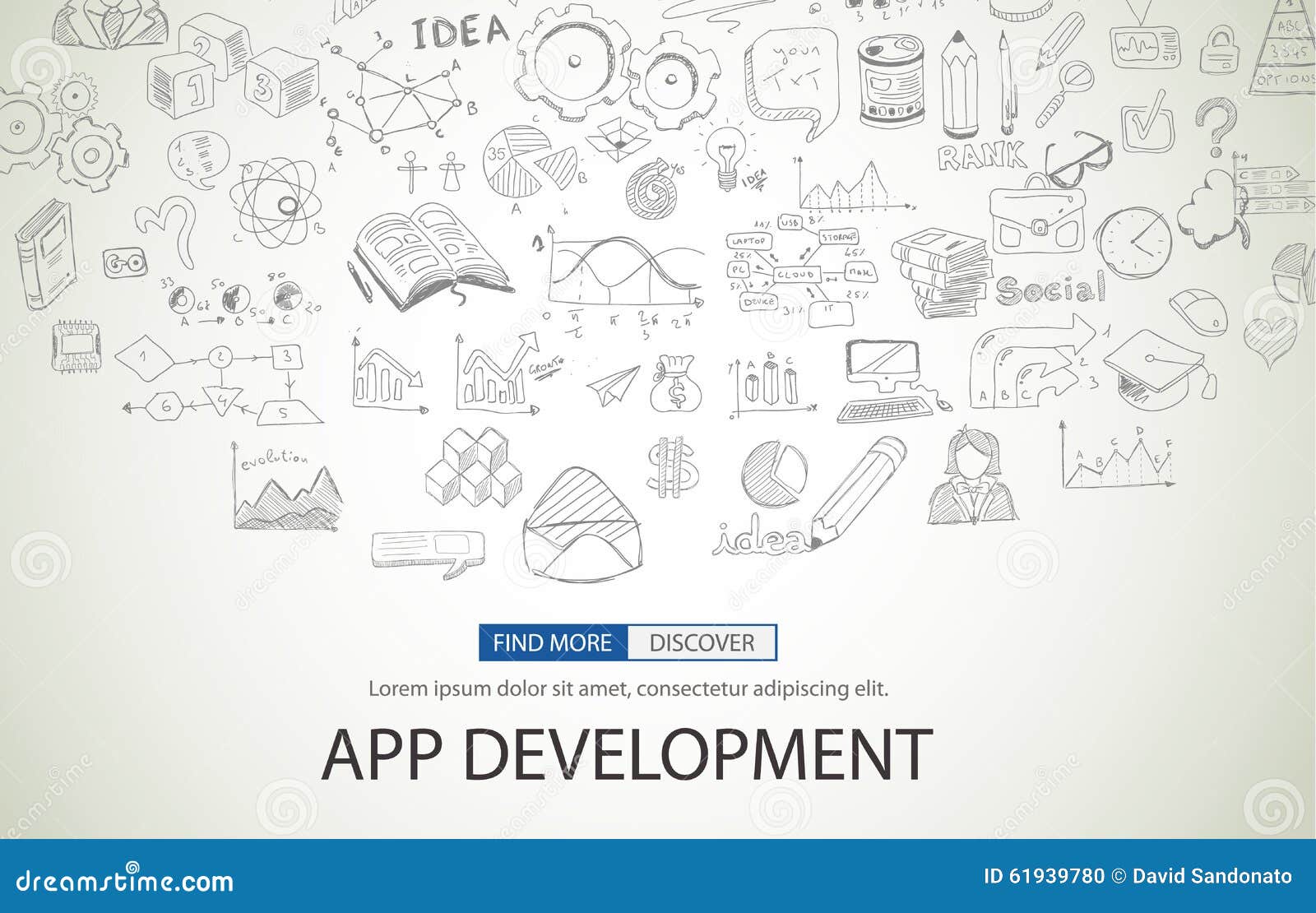 App Development Concept with Doodle Design Style Stock Vector ...