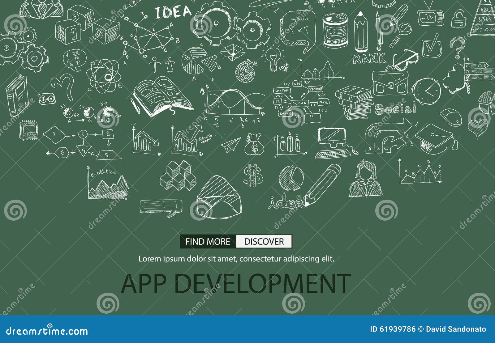 App Development Concept with Doodle Design Style Stock Vector ...