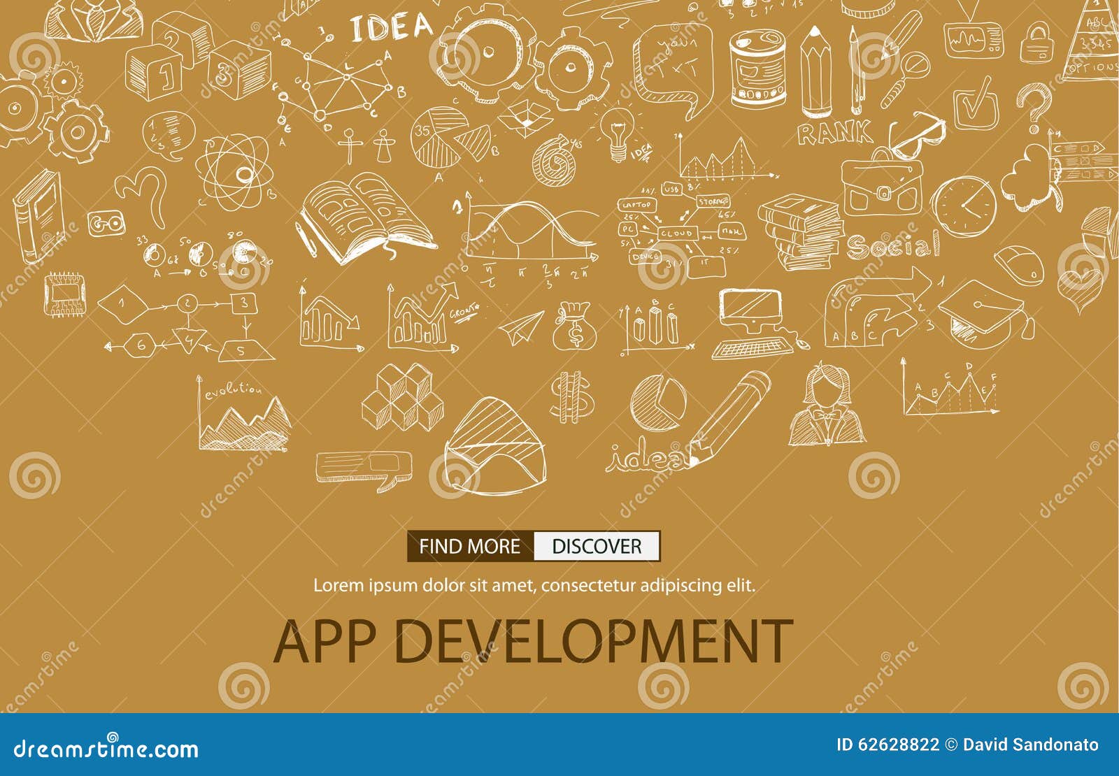 App Development Concept with Doodle Design Style Stock Vector ...