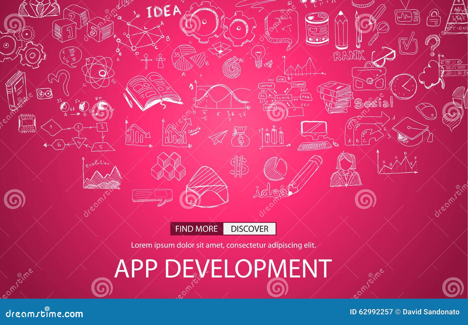 App Development Concept with Doodle Design Style Stock Vector ...