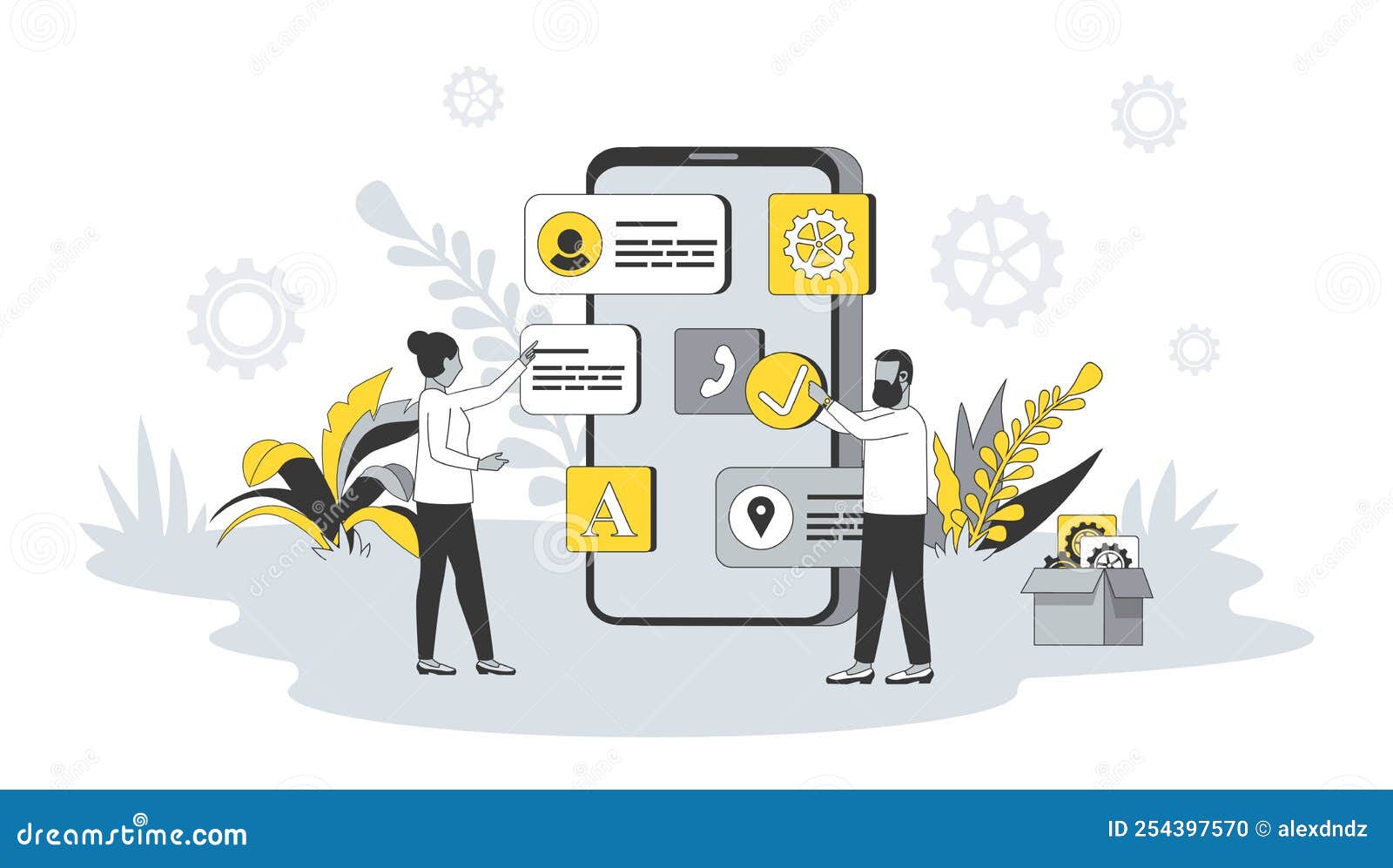 App Development Concept in Flat Design with People. Vector Illustration ...