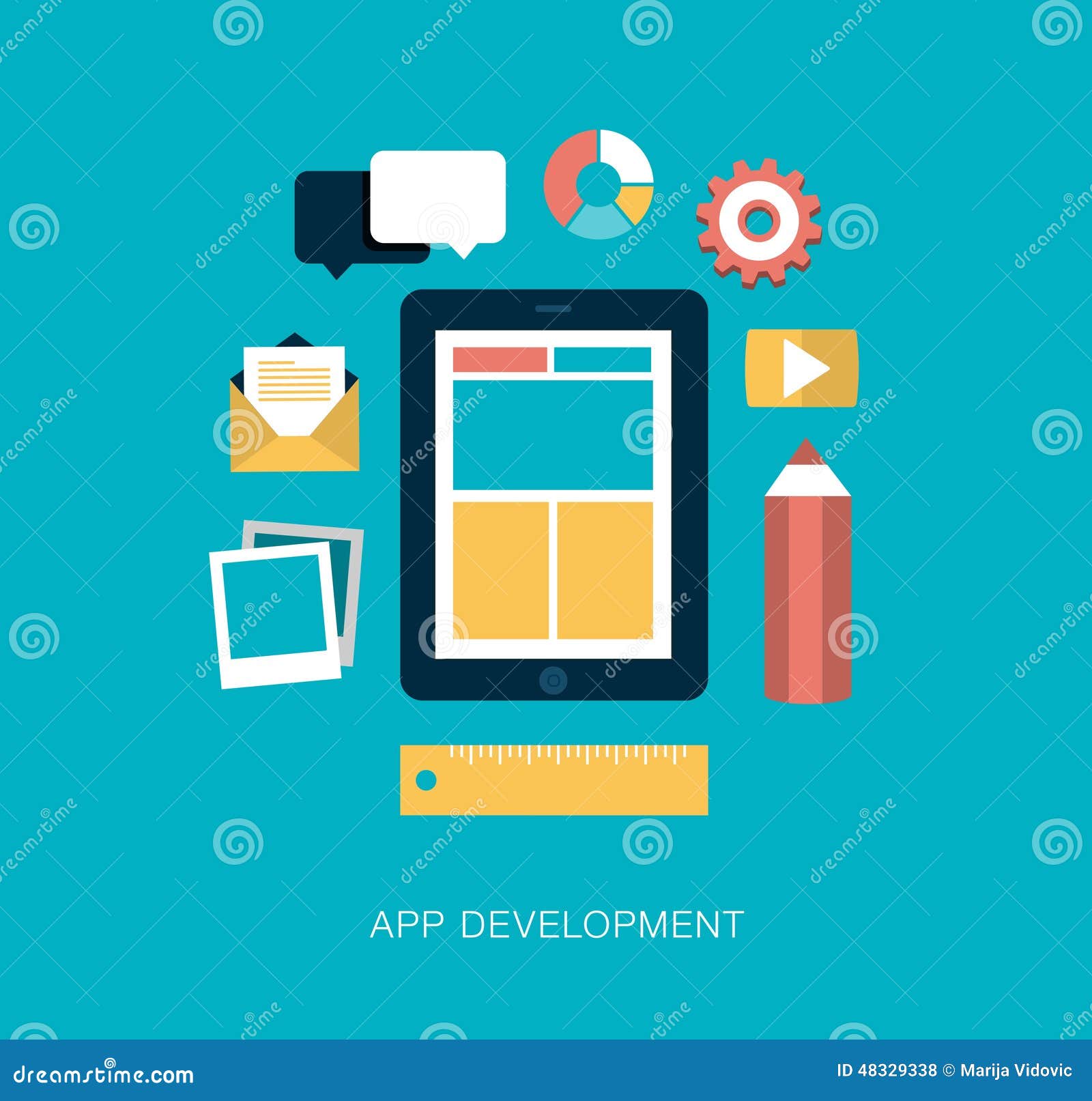 App Development Concept Illustration Stock Vector - Illustration of ...