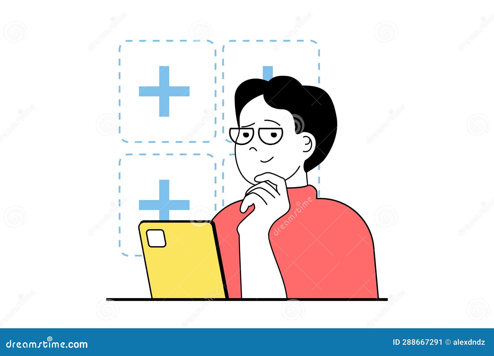 App Development Concept with People Scene in Flat Web Design. Vector ...