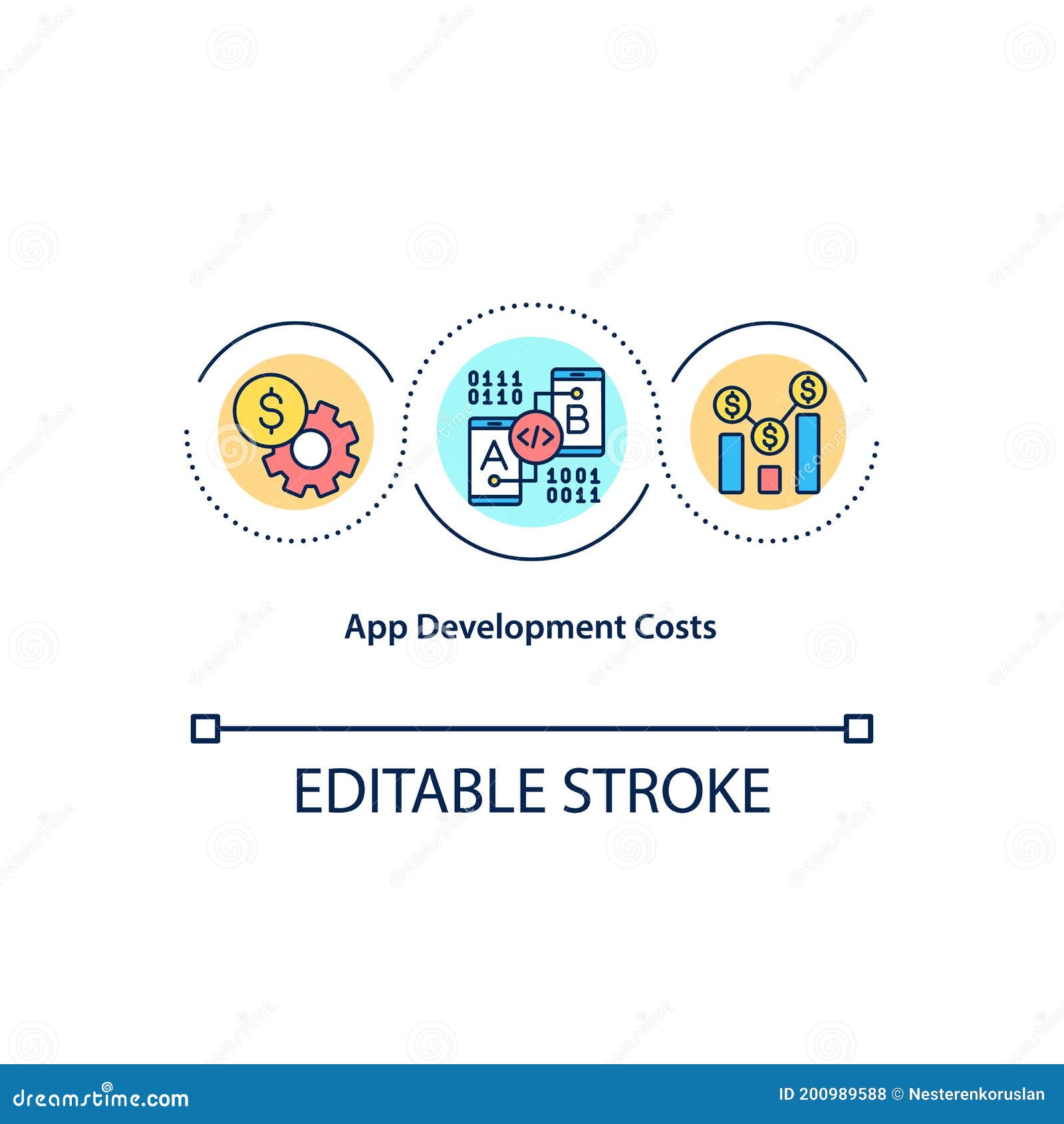 App Development Cost Concept Icon Stock Vector - Illustration of ...