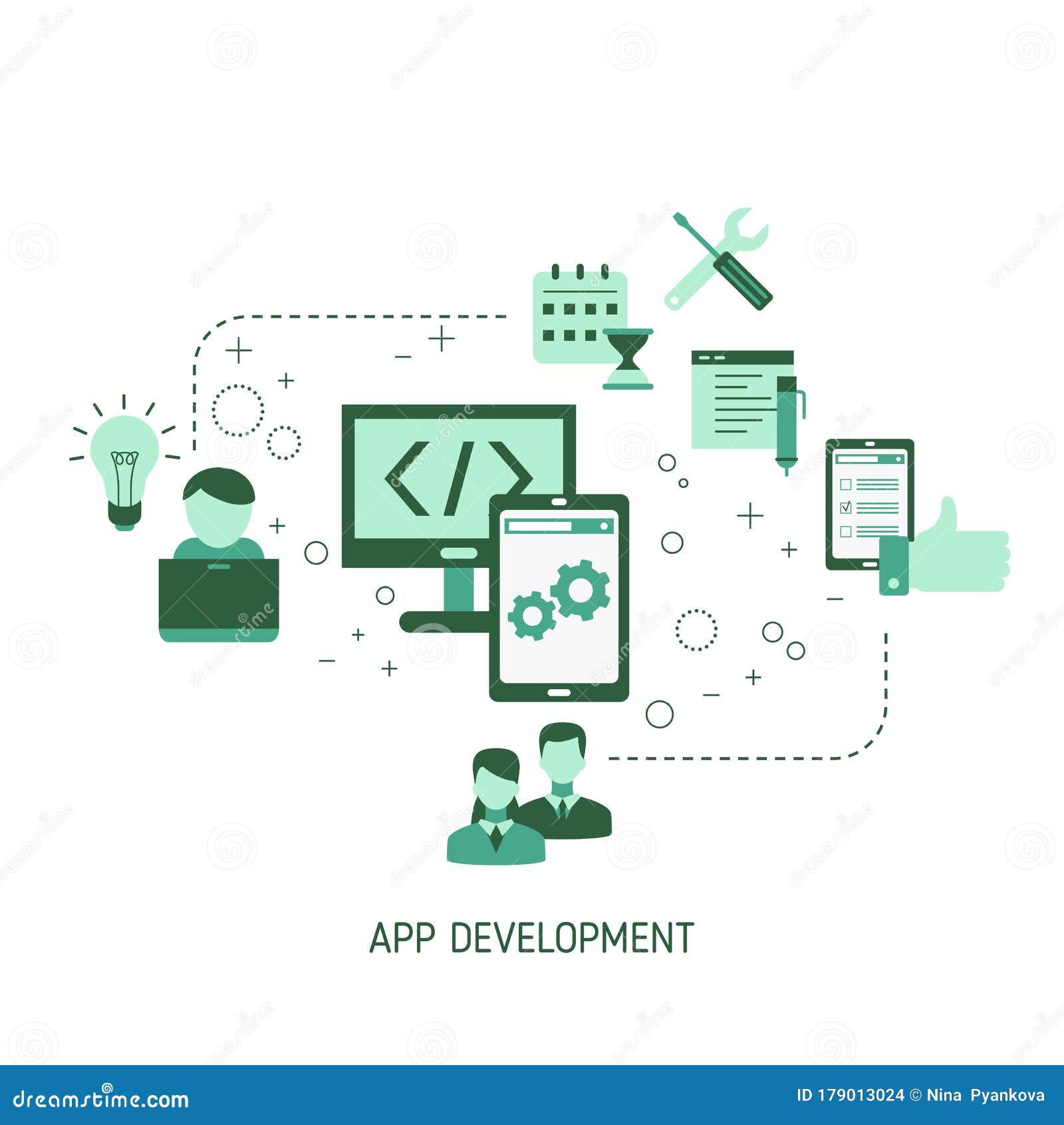 App Development and Design Concept Stock Vector - Illustration of ...