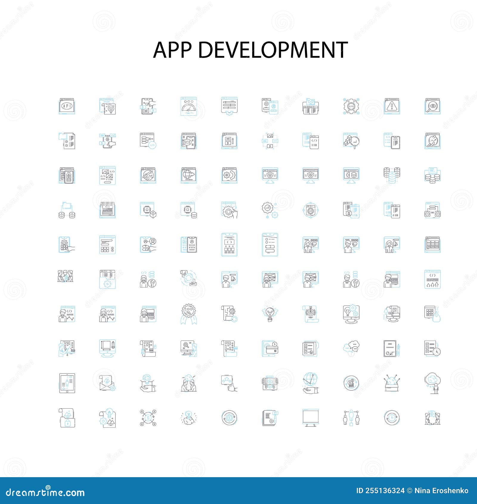 App Development Icons, Signs, Outline Symbols, Concept Linear ... App Development Icons, Signs, Outline Symbols, Concept Linear ...