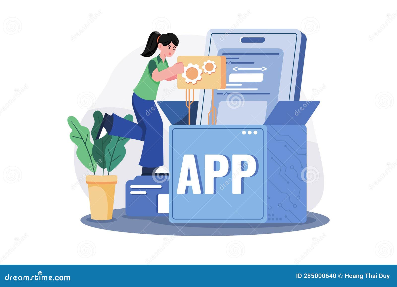 App Development Illustration Concept on White Background Stock Vector ...