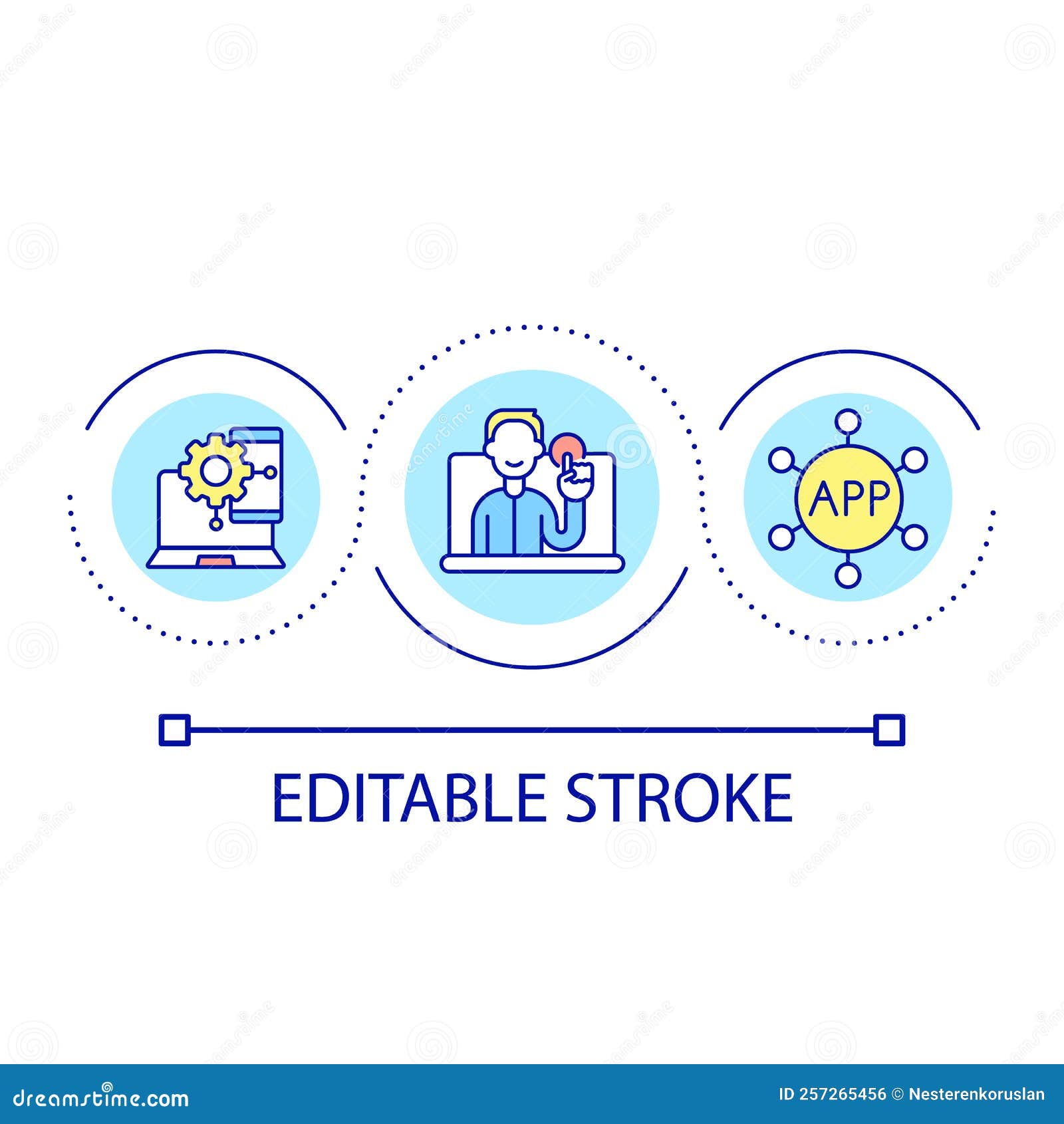 App Development Instructional Video Loop Concept Icon Stock Vector ...