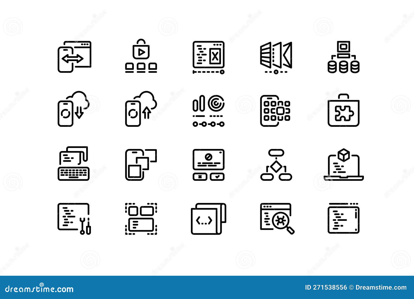 Software Backend Development Work Process With Program Code By Professional Coder Cartoon