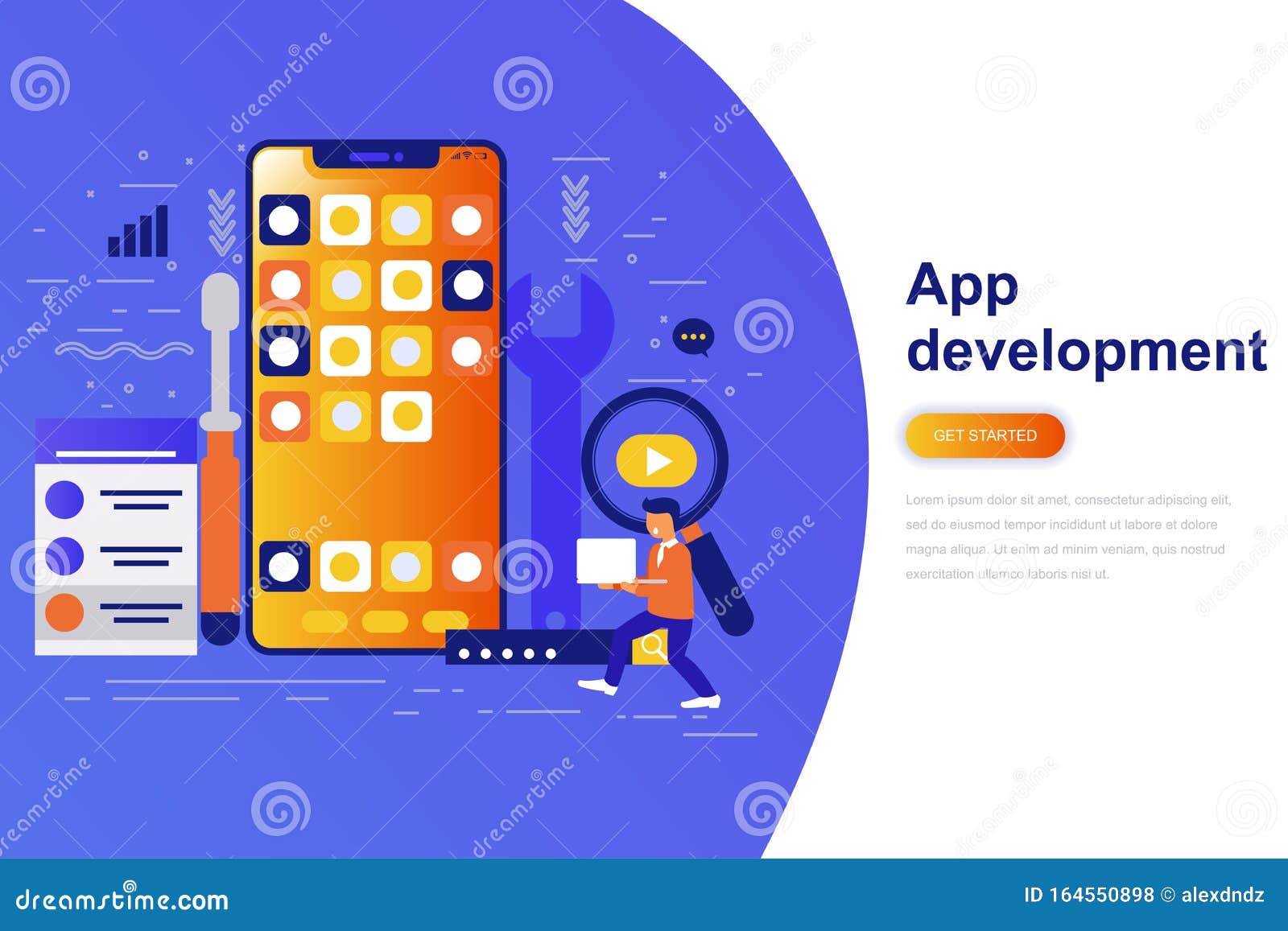 App Development Modern Flat Concept Stock Vector - Illustration of ...