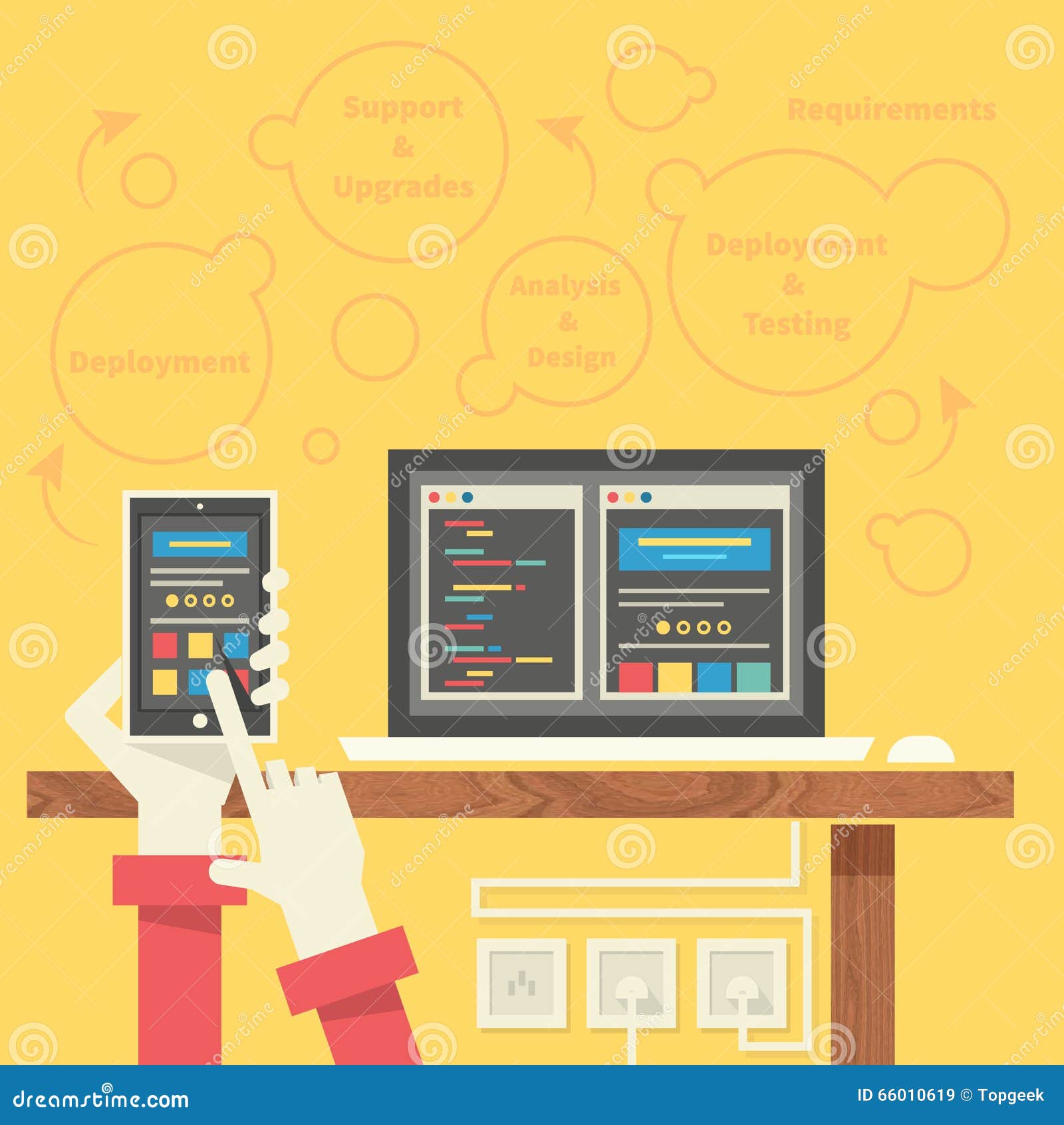 App Development Programming Concept Stock Vector - Illustration of ...