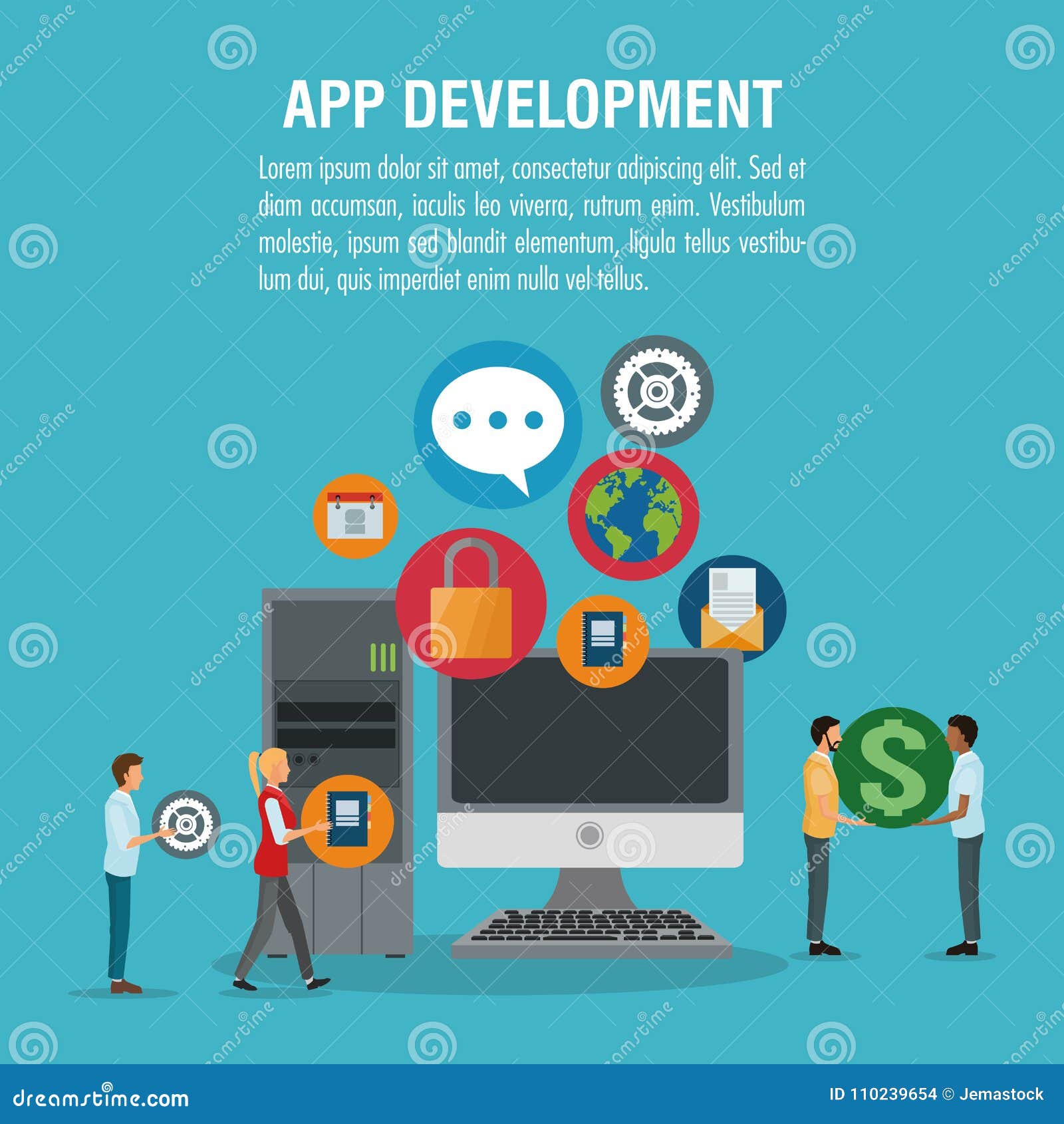 App Development Technology Design Stock Vector - Illustration of ...