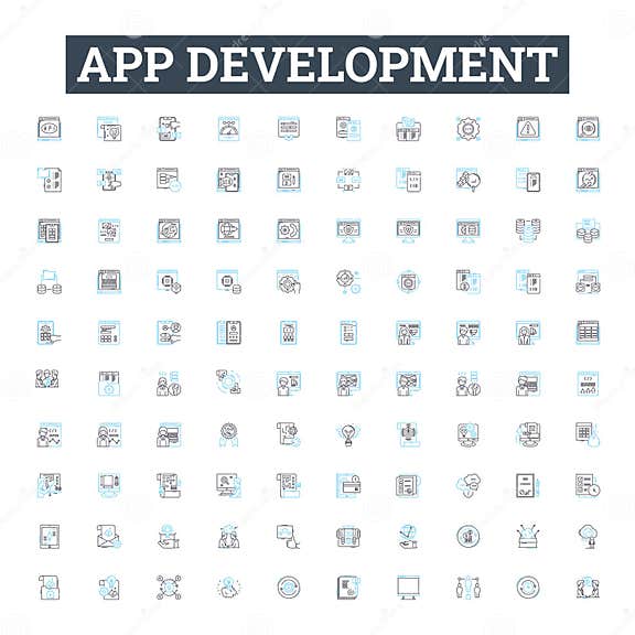 App Development Vector Line Icons Set. App, Development, Design, Mobile, Software, Coding ...