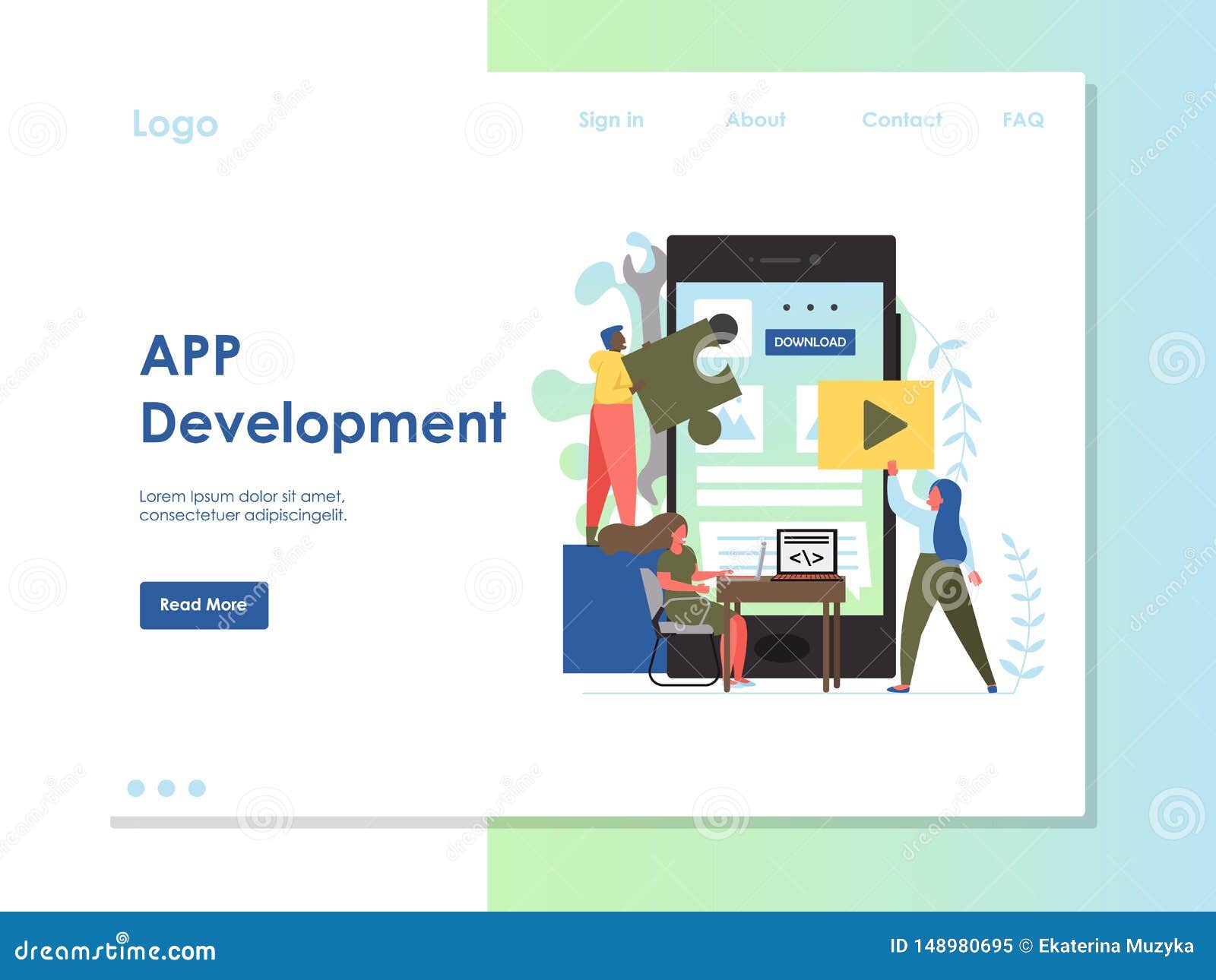 App Development Vector Website Landing Page Design Template Stock ...