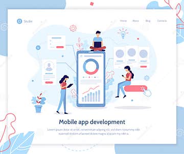 App development web banner stock vector. Illustration of business ...