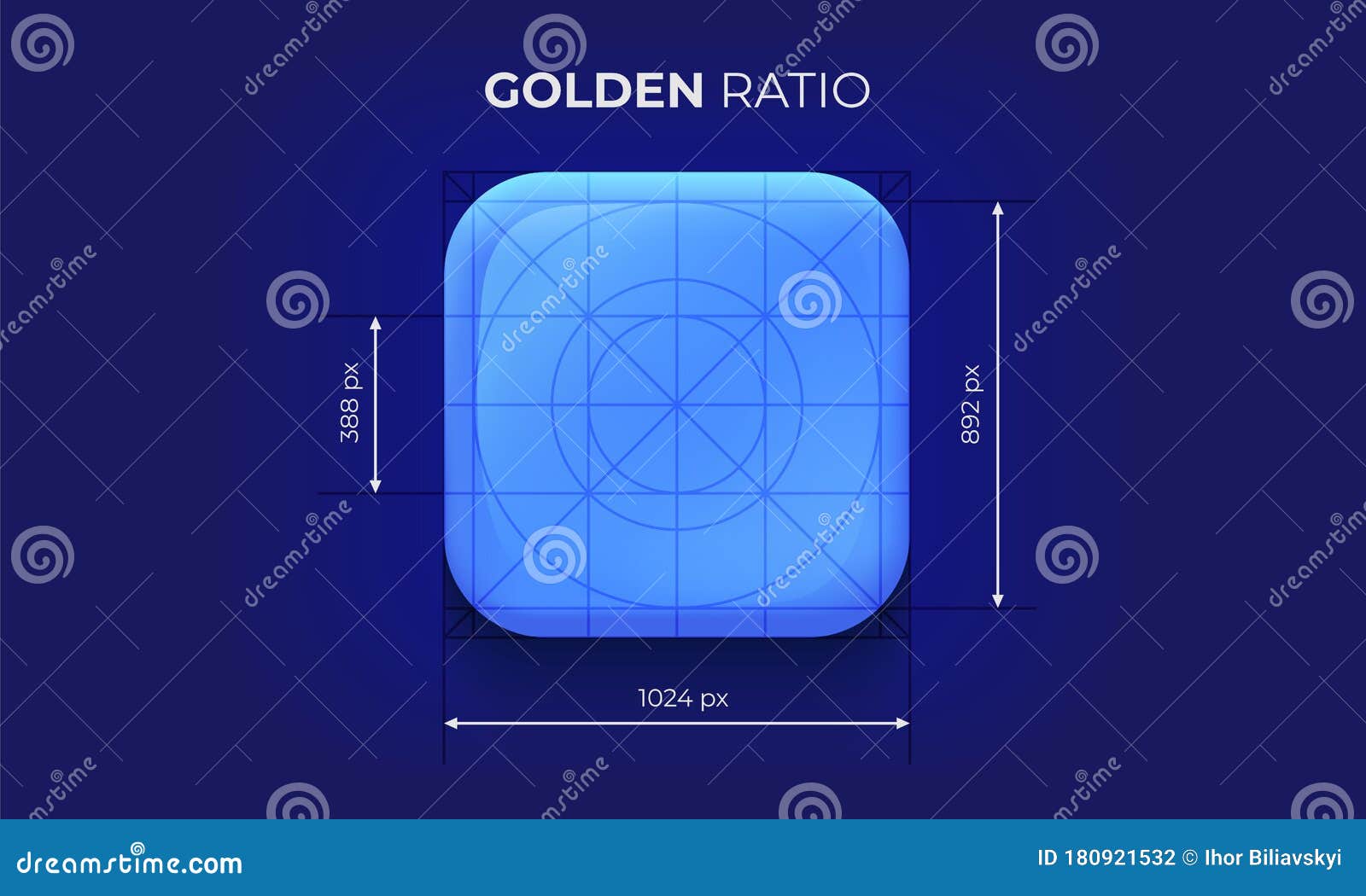 App Icon. Empty. Square Shape. Mobile UX/UI. Blue Color with Gradient ...