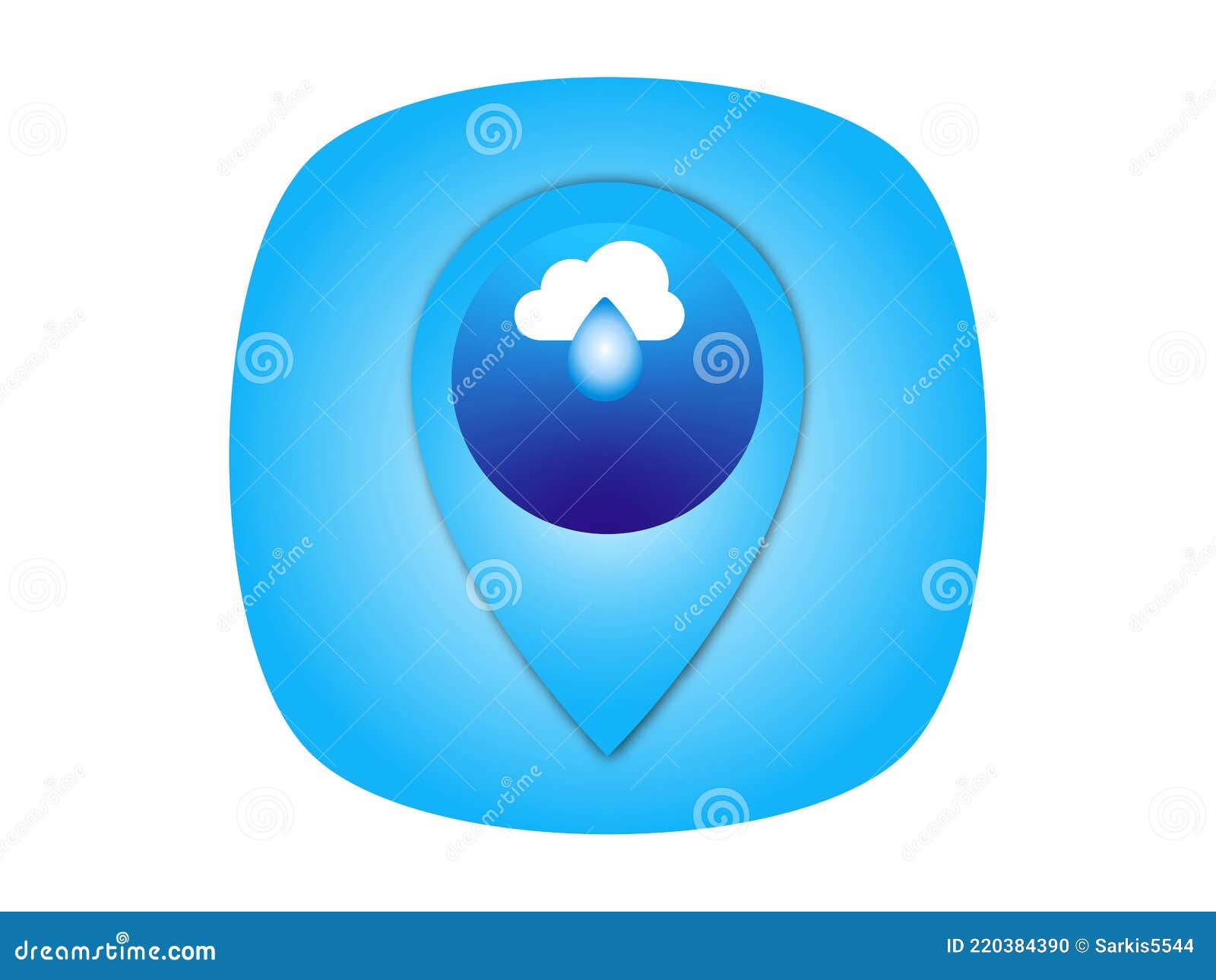 App Icon Location Weather Rain Stock Vector - Illustration of round ...