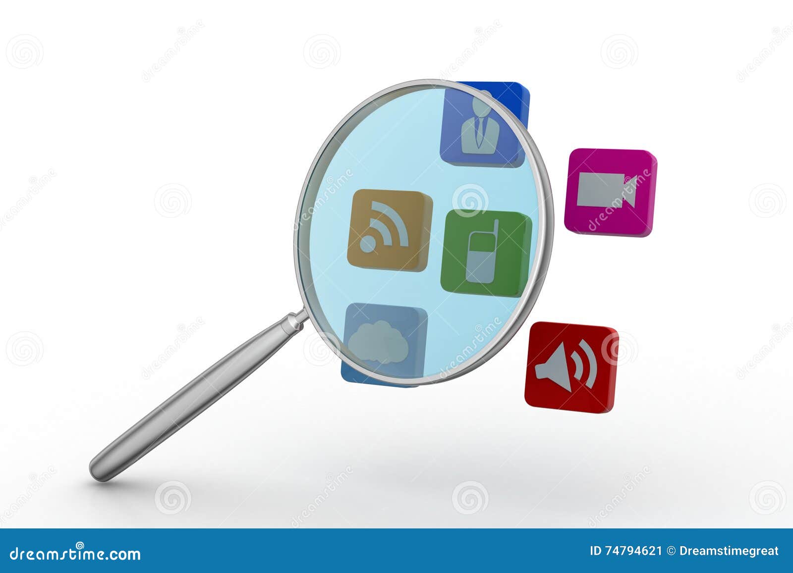 App icon with magnifier stock illustration. Illustration of magnify ...
