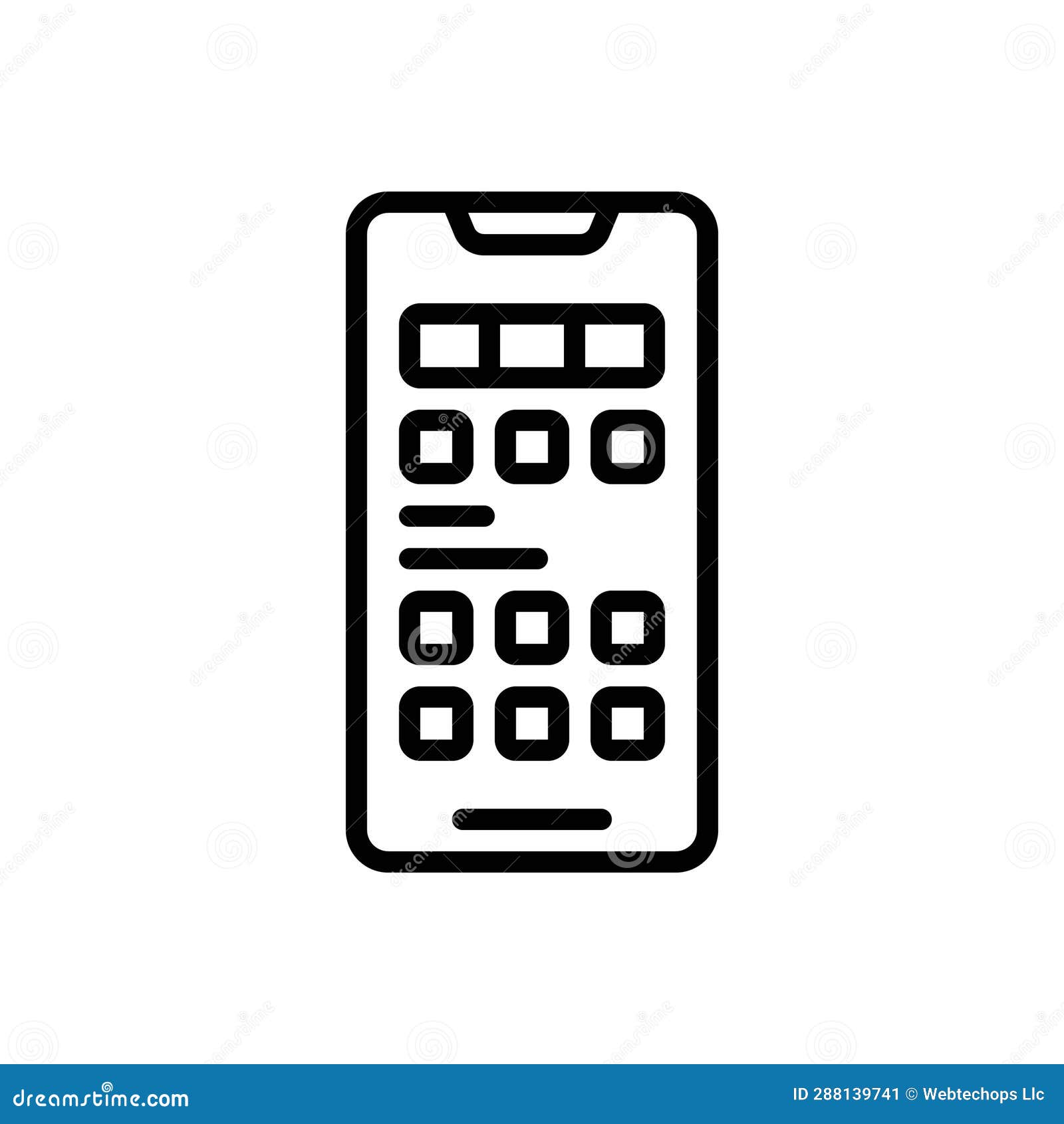 Black Line Icon for App, Mobile and Digital Stock Illustration ...