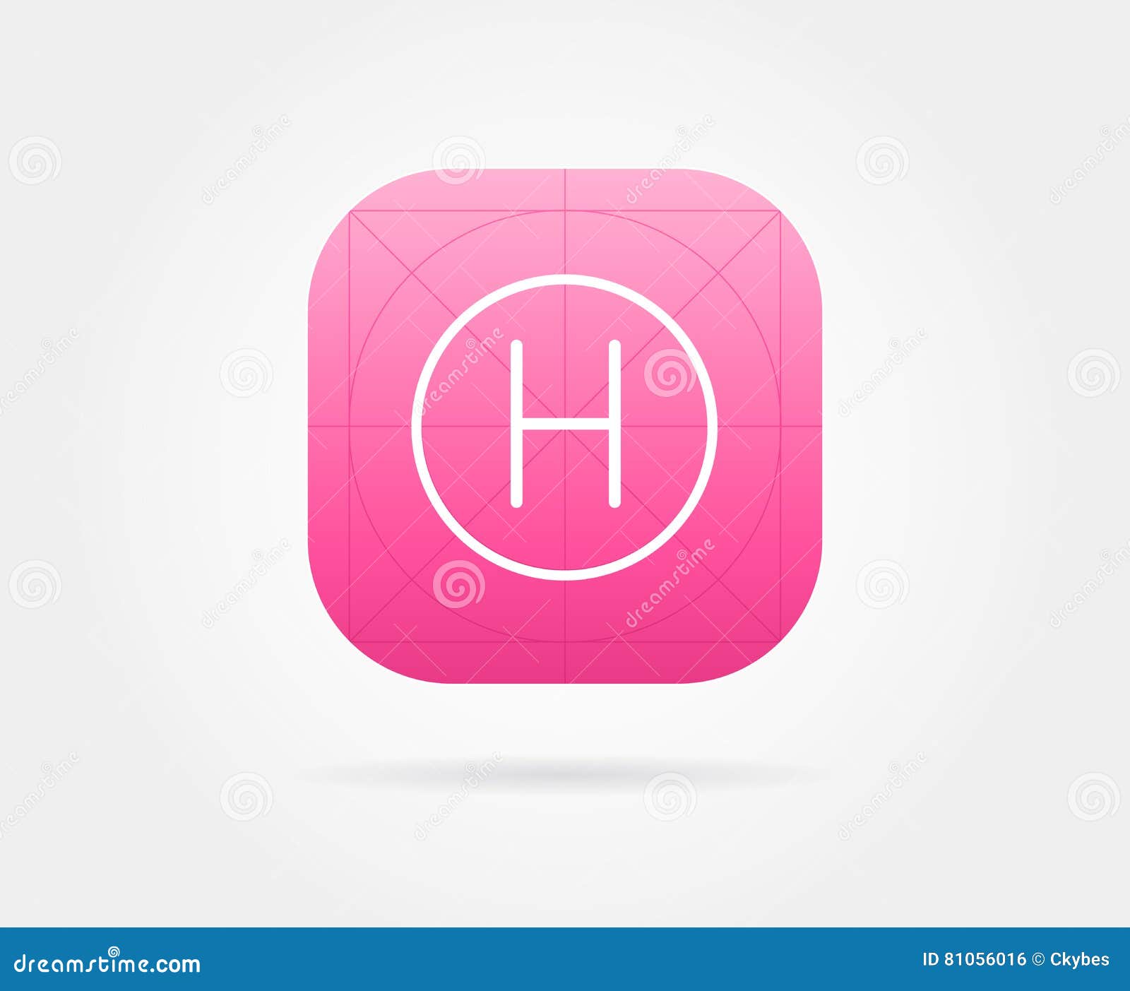 App Icon Template with Guidelines. Stock Vector - Illustration of flat ...