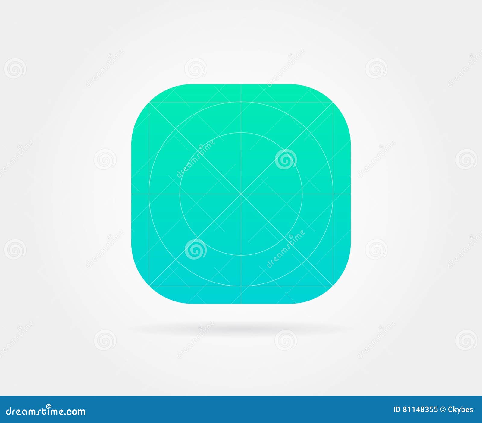App Icon Template with Guidelines. Vector Fresh Colour Stock Vector ...