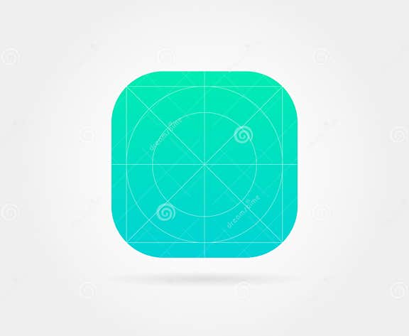 App Icon Template with Guidelines. Vector Fresh Colour Stock Vector ...