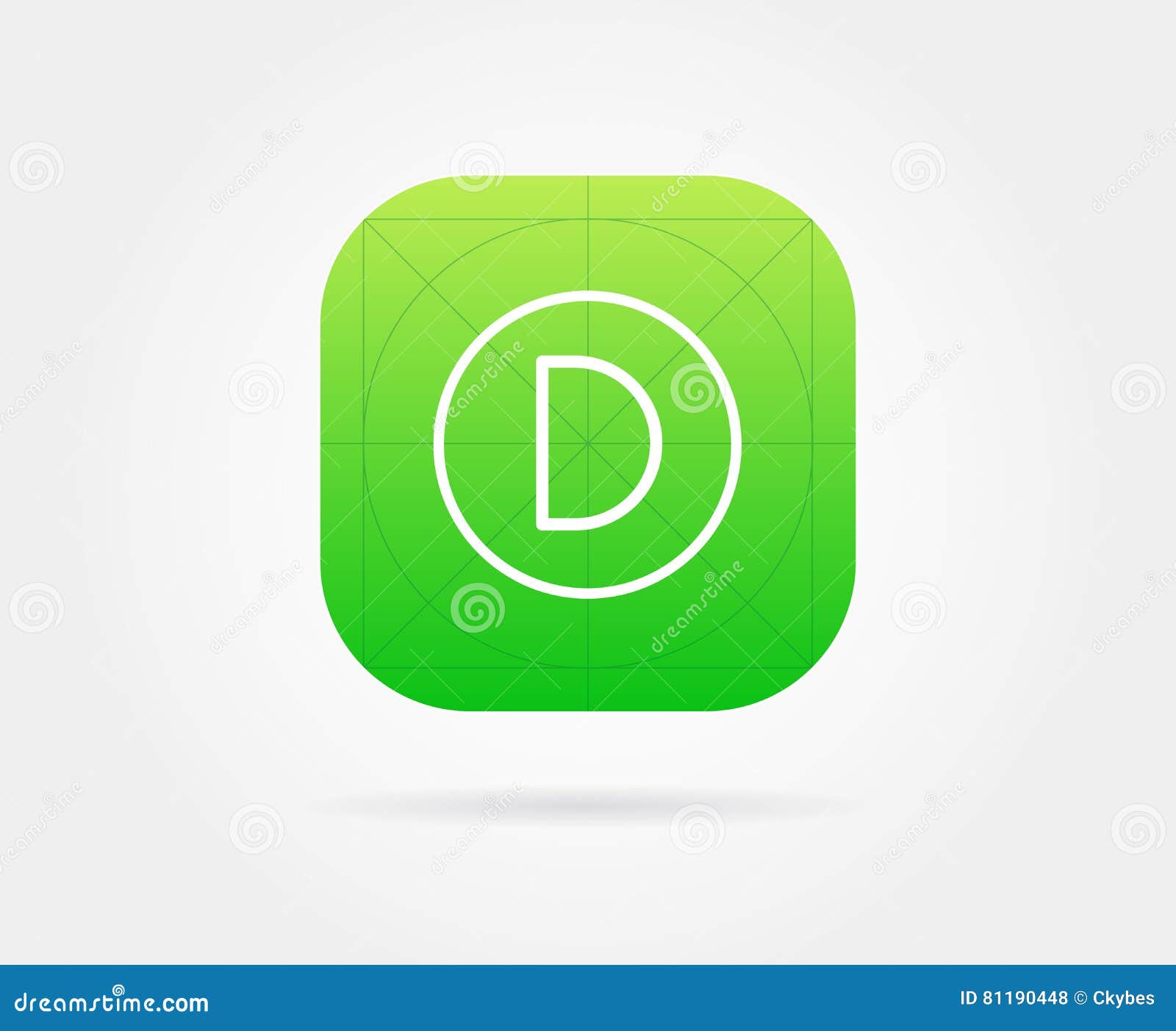 App Icon Template with Guidelines. Vector Fresh Colour Stock ...