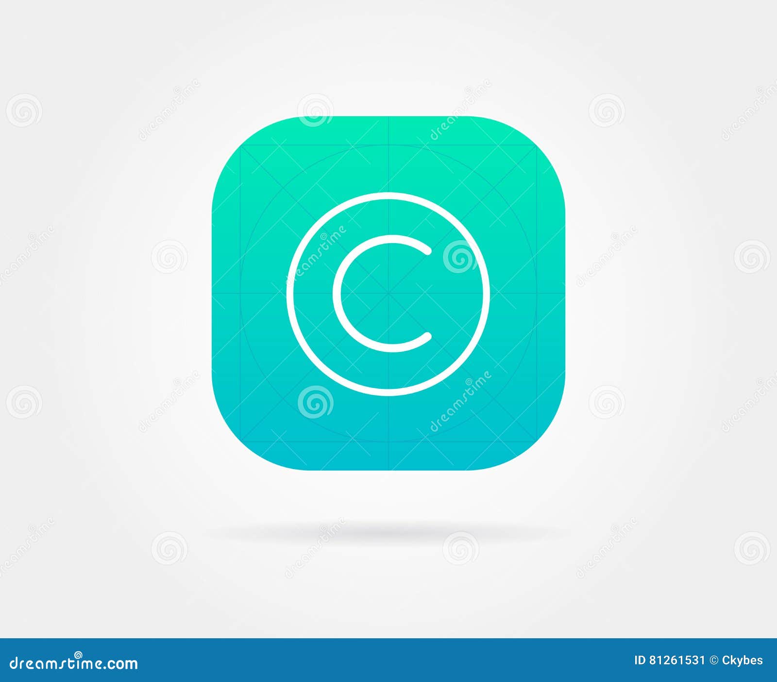App Icon Template with Guidelines. Vector Fresh Colour Stock Vector ...