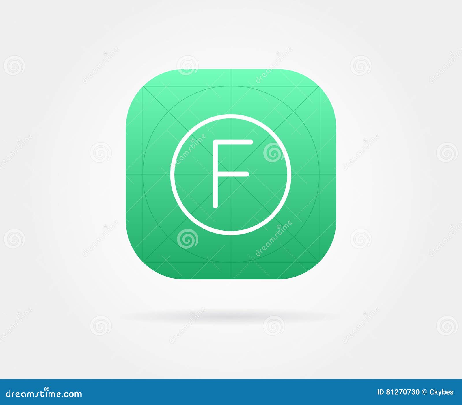 App Icon Template with Guidelines. Vector Fresh Colour Stock Vector ...