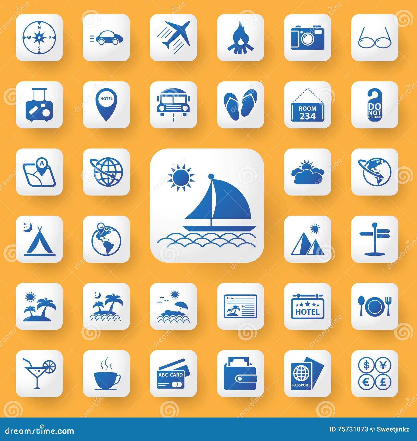 App Icon Travel Sign Icons Set. Vector Illustration. Stock Vector ...