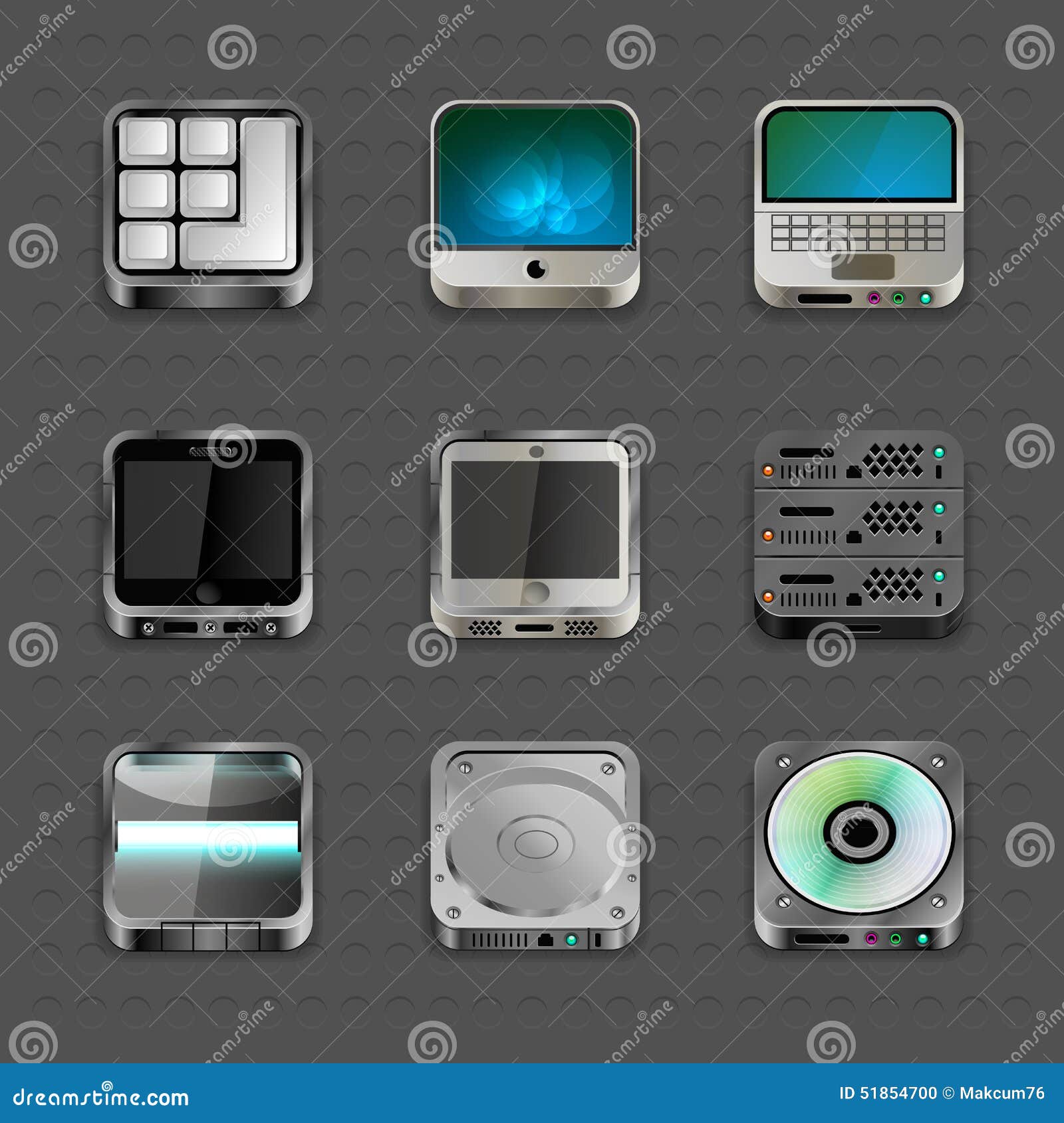 App Icons stock vector. Illustration of button, server - 51854700