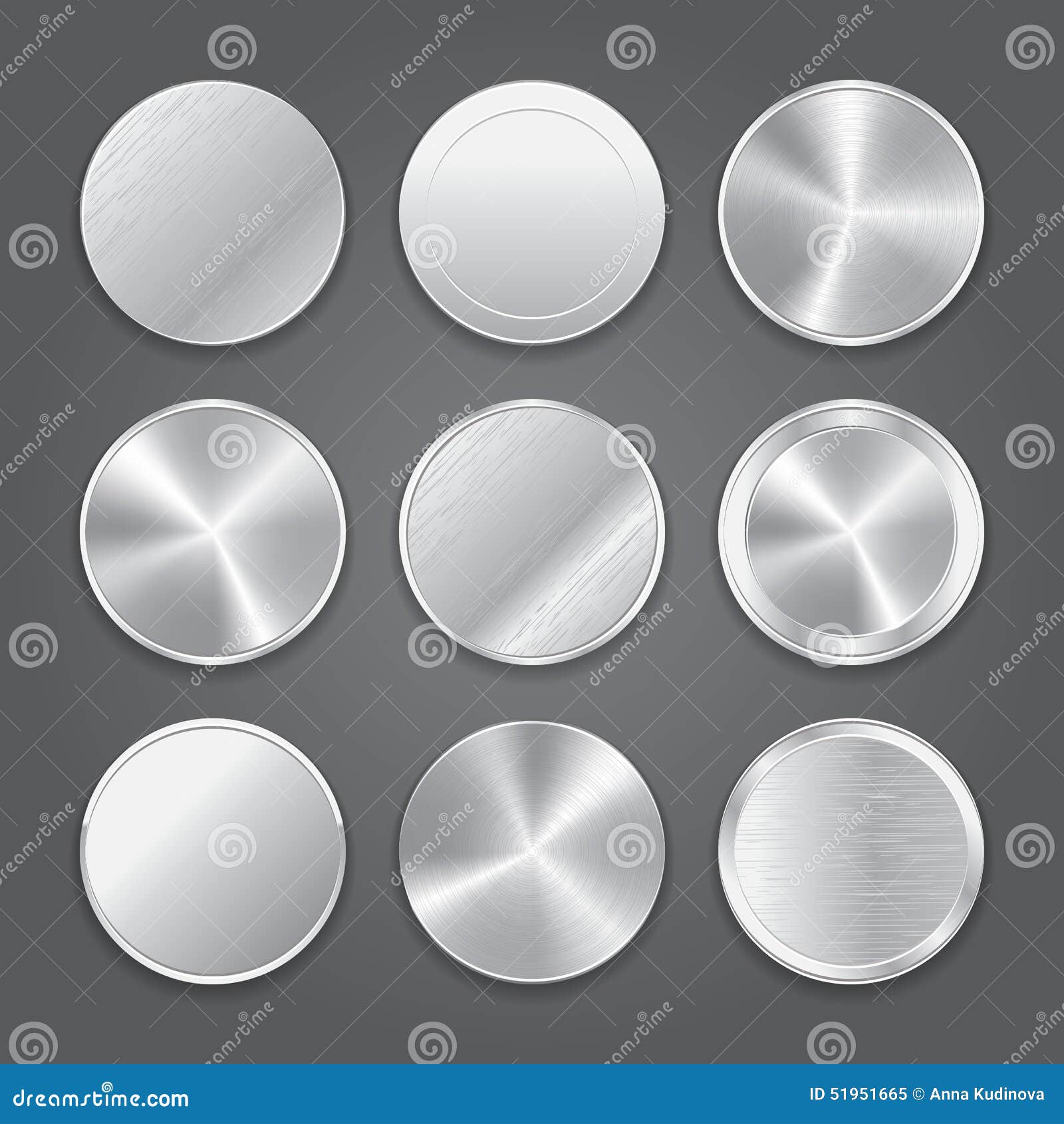 App Icons Background Set. Metal Button Icons Stock Vector ...