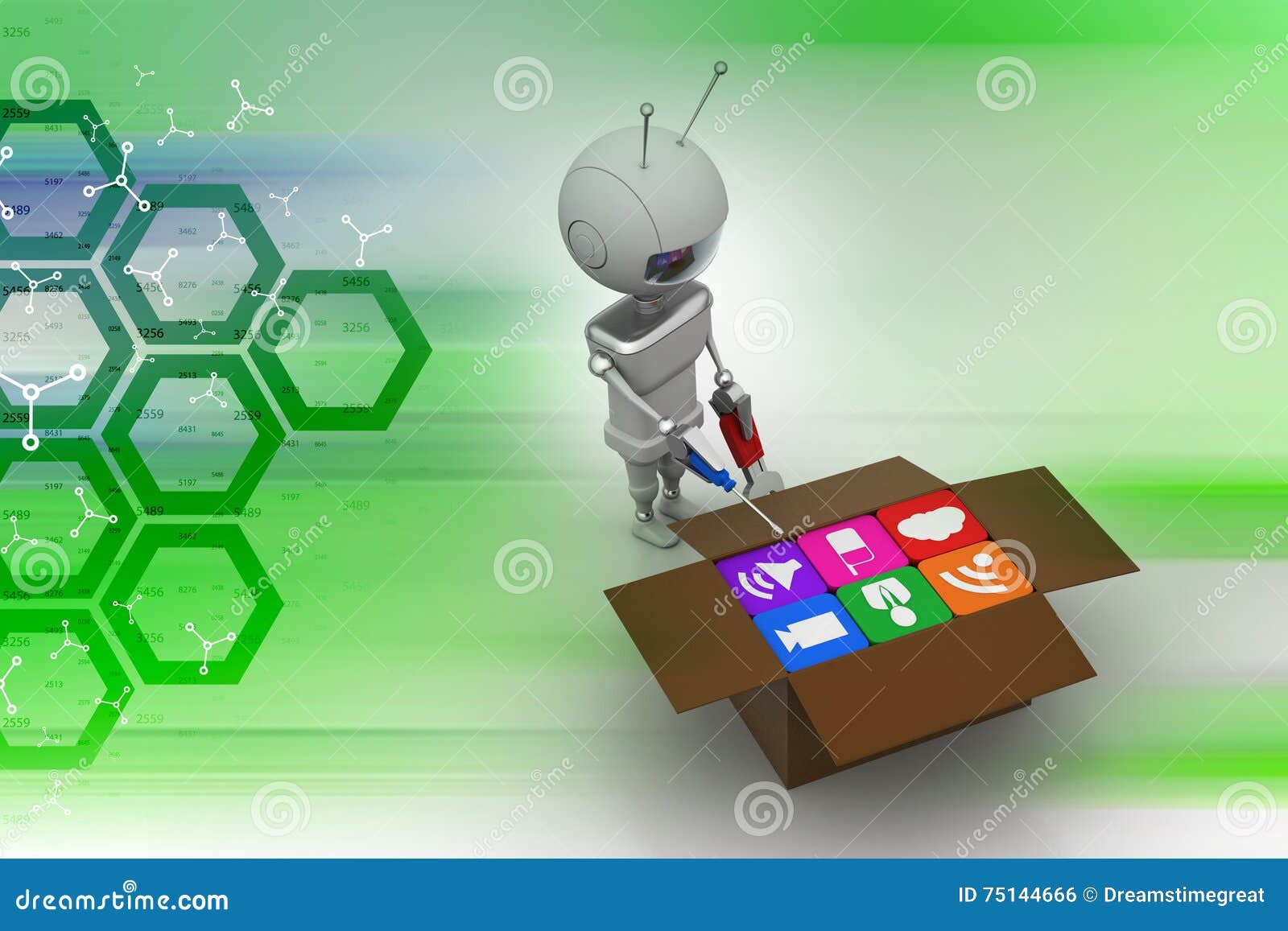 App Icons Installation Concept Stock Illustration - Illustration of ...