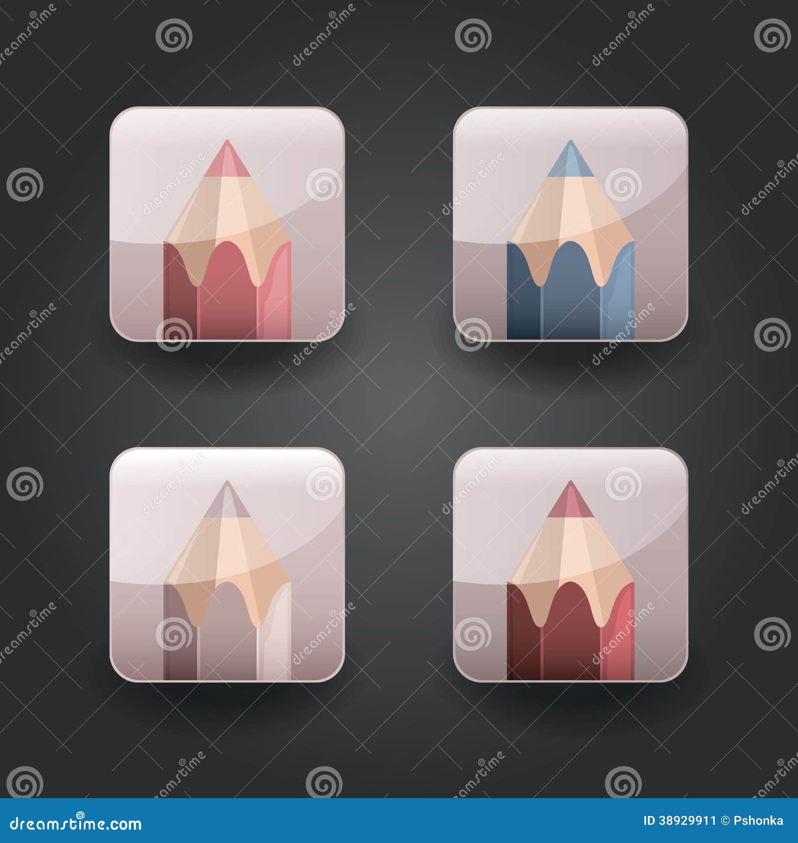 App icons pencil stock vector. Illustration of draw, color - 38929911