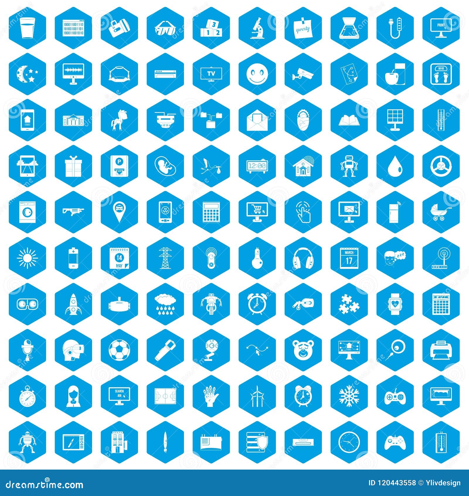 100 app icons set blue stock vector. Illustration of house - 120443558