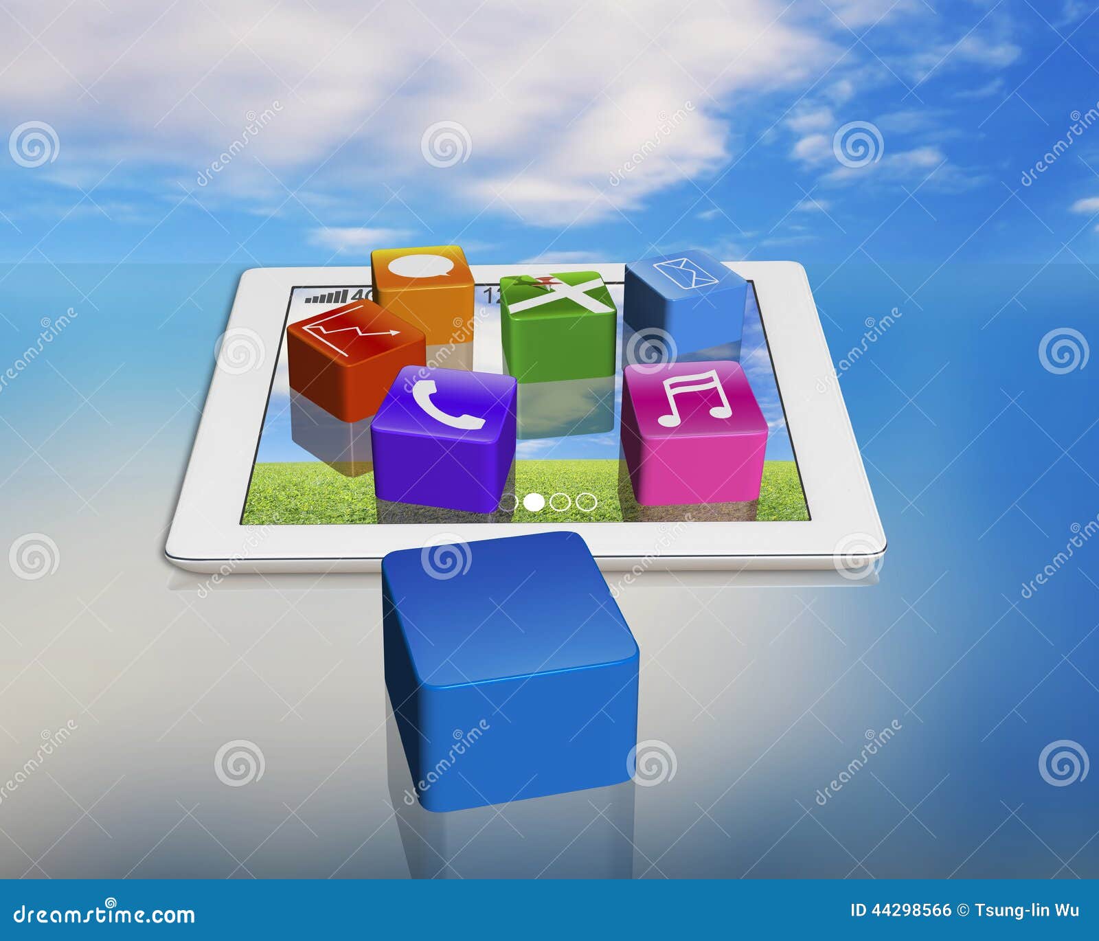 App Icons on Smart Pad with Empty One Stock Illustration - Illustration ...
