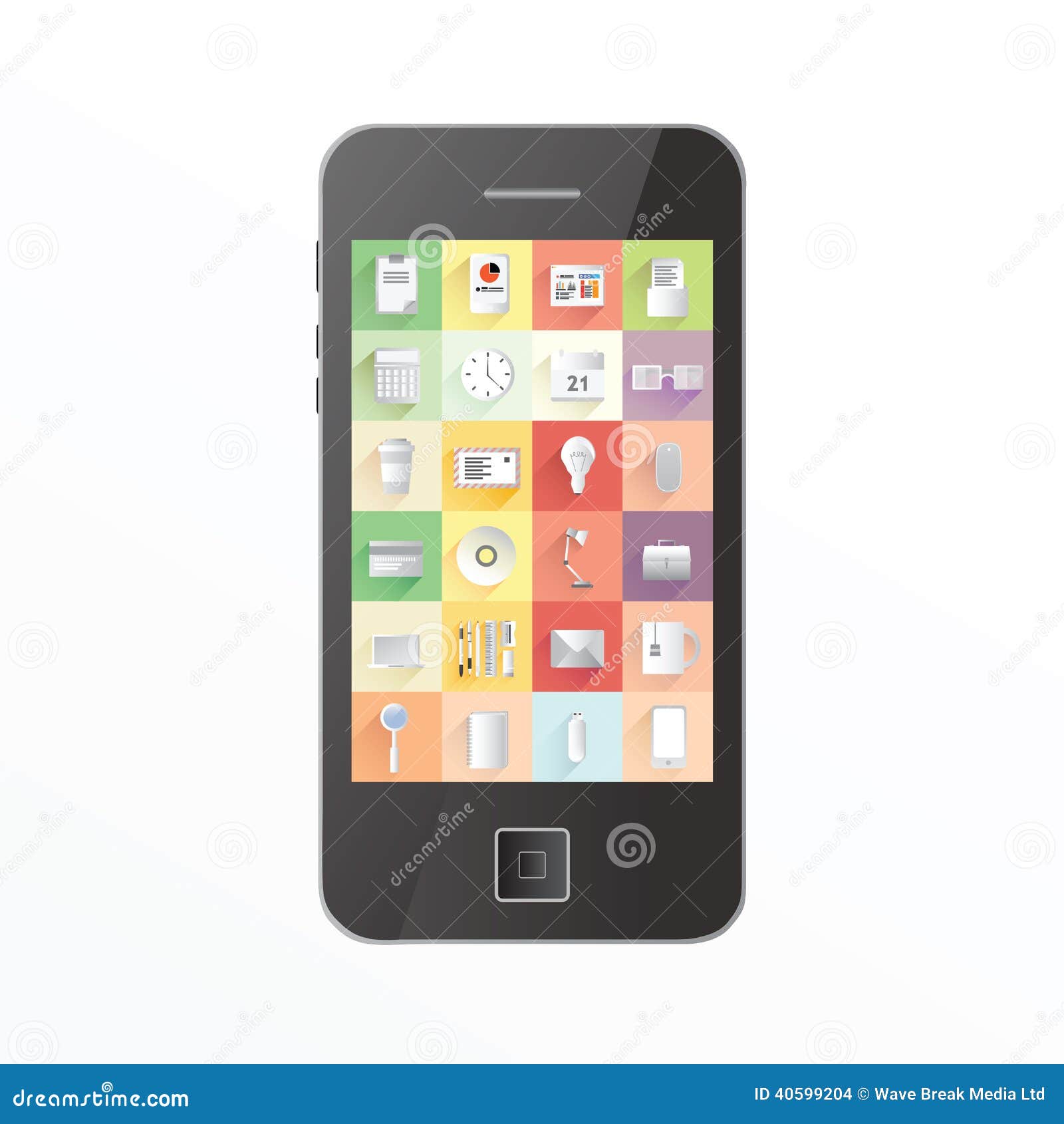 App Icons on Smartphone Screen Stock Vector - Illustration of ...