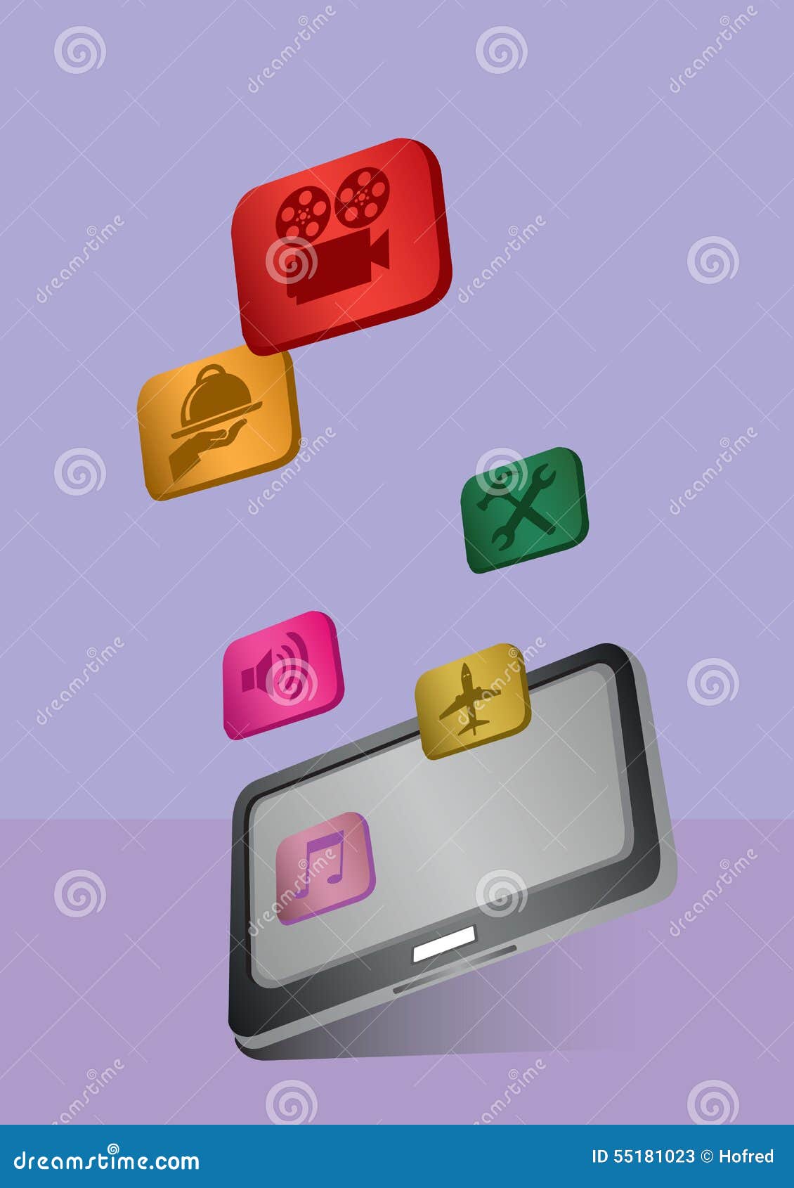App Icons and Tablet Computer Stock Vector - Illustration of computer ...