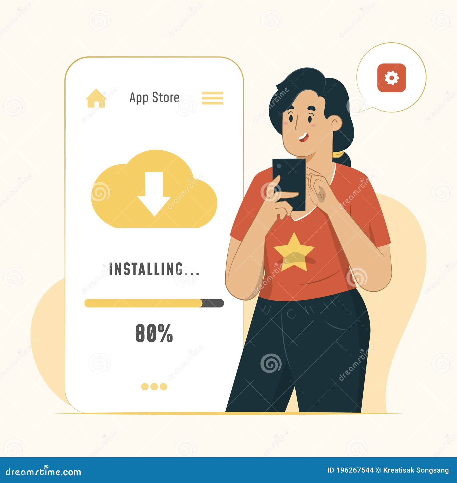 App Installation Concept Illustration Stock Vector - Illustration of ...