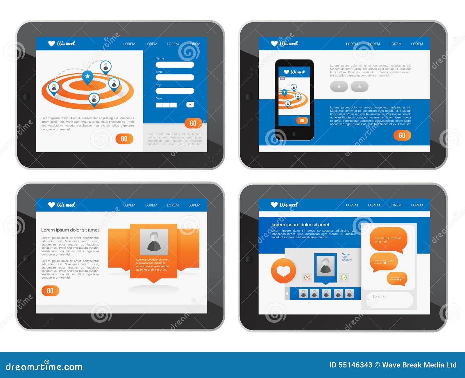 App Interface on Tablet Screen Stock Vector - Illustration of computer ...