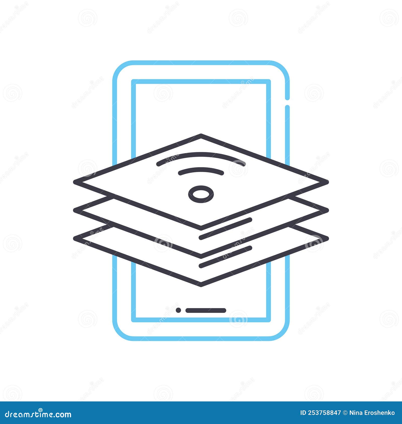 App Layers Line Icon Outline Symbol Vector Illustration Concept Sign