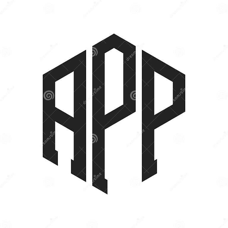 APP Logo Design. Initial Letter APP Monogram Logo Using Hexagon Shape ...