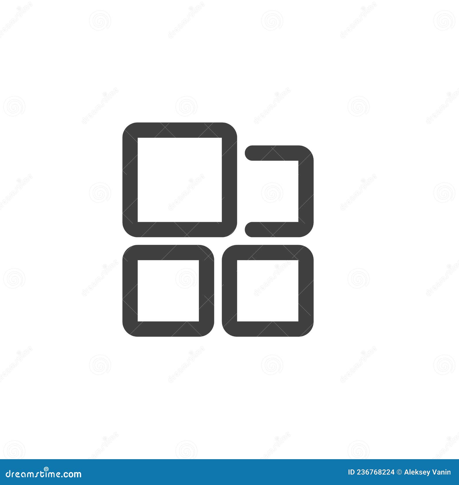 App menu line icon stock vector. Illustration of four - 236768224