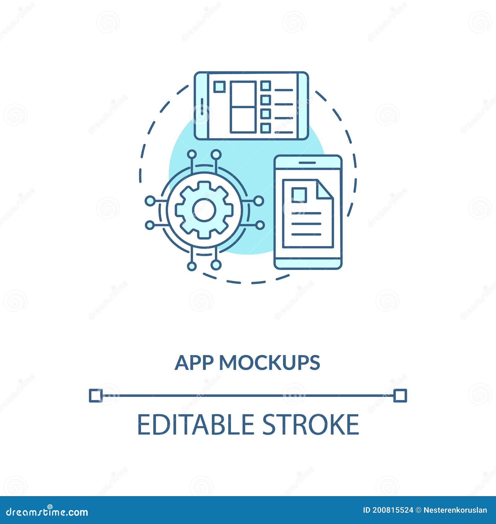 App mockups concept icon stock vector. Illustration of drawing - 200815524